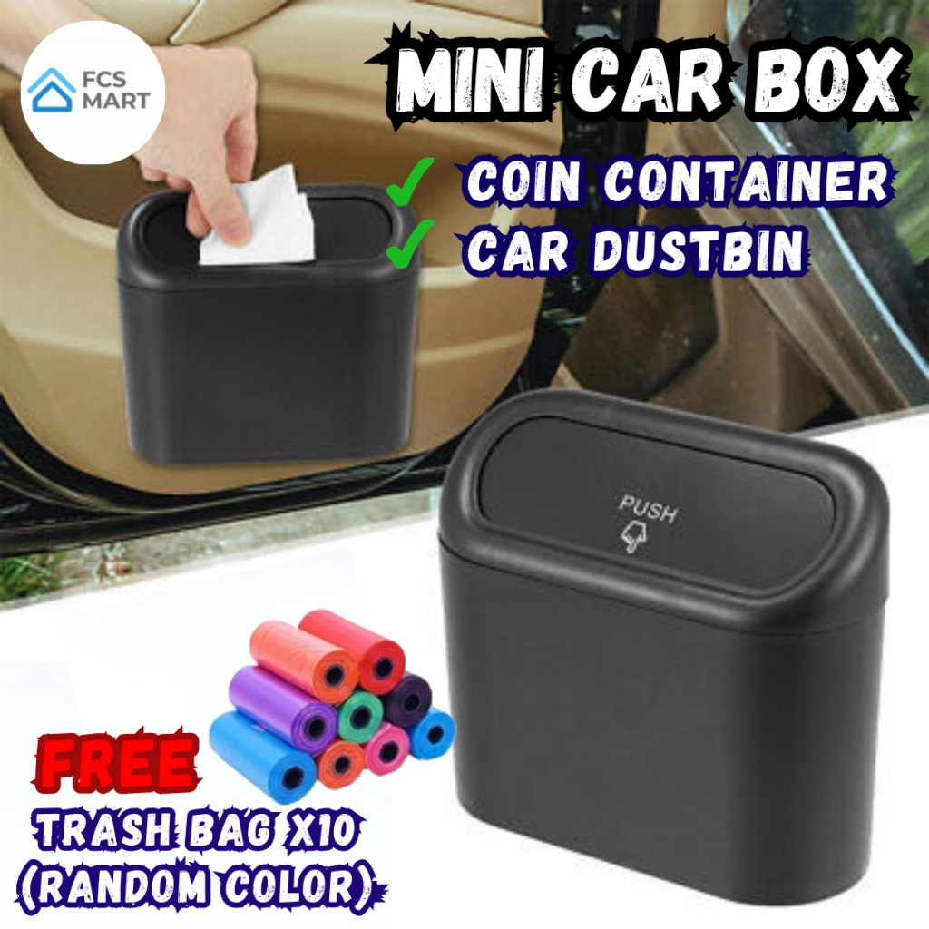 Car Dustbin Box Trash Bin Rubbish Box Mini Waterproof Recycling Bin ...