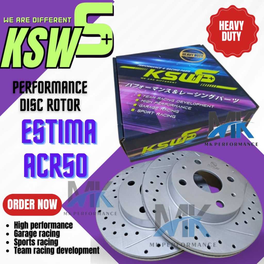 TOYOTA ESTIMA ACR50 - KSW S+ PERFORMANCE DISC ROTOR(1 PAIR) | Shopee ...