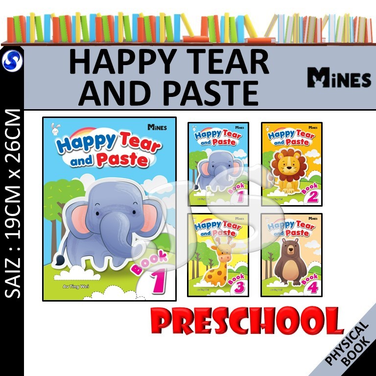 HAPPY TEAR CUT AND PASTE BOOK 1 2 3 4 (Learning Book Preschool ...