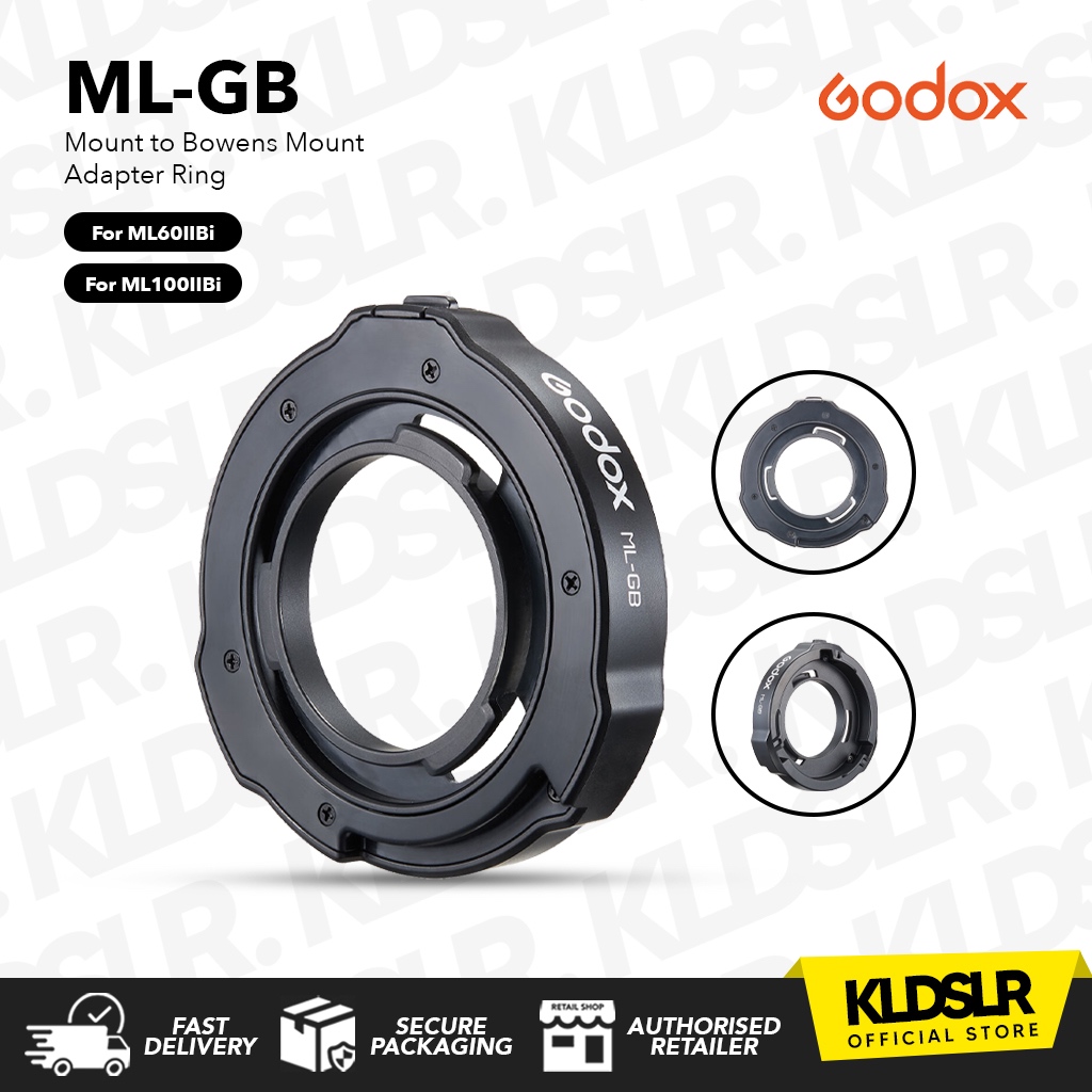 GODOX ML-GB Mount to Bowens Mount Adapter Ring for ML60ii-Bi , ML100-Bi ...