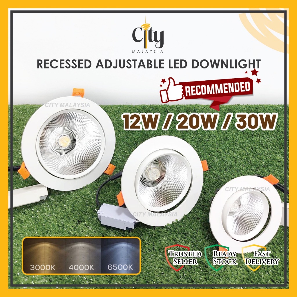 LED Angle Adjustable Downlight Anti-Glare 12w 20w 30w High Power LED ...