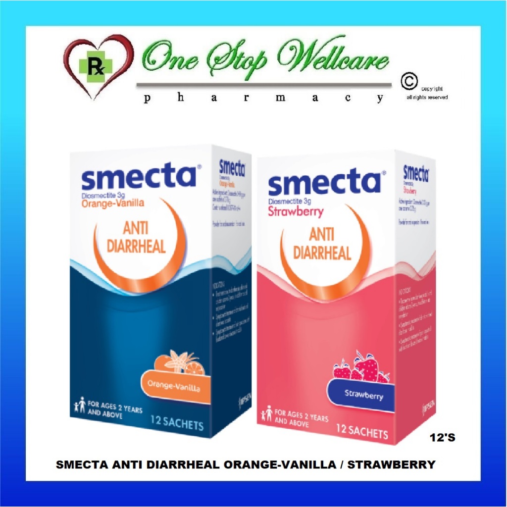 SMECTA ANTI DIARRHEAL ORANGE-VANILLA 12'S / STRAWBERRY 12'S / SMECTAGO ...