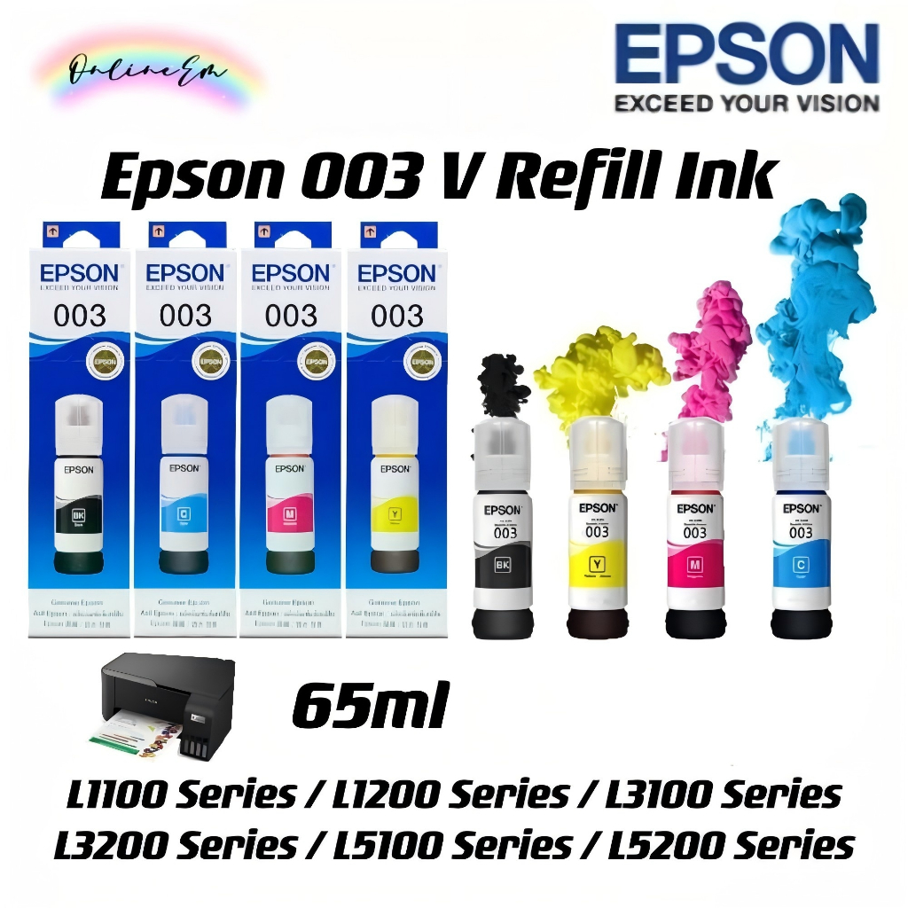 Ready Stock Original Epson 003 Ink 65ML- L1110/L3110/L3116/L3150/L3156 ...