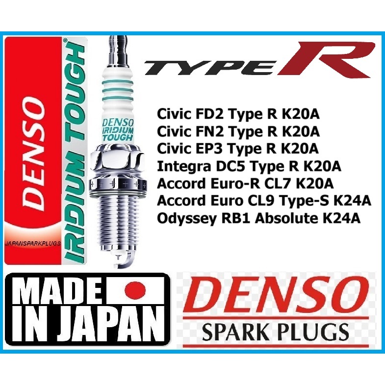 [100% ORIGINAL] DENSO Iridium Tough VK22G spark plug Civic FD2 Integra DC5 Accord CL7 EP3 FN2 ...