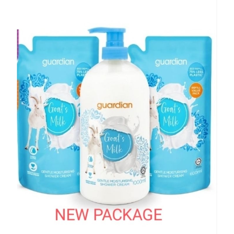 Guardian essential goat milk moisturizing shower cream (1liter+ 600ml ...