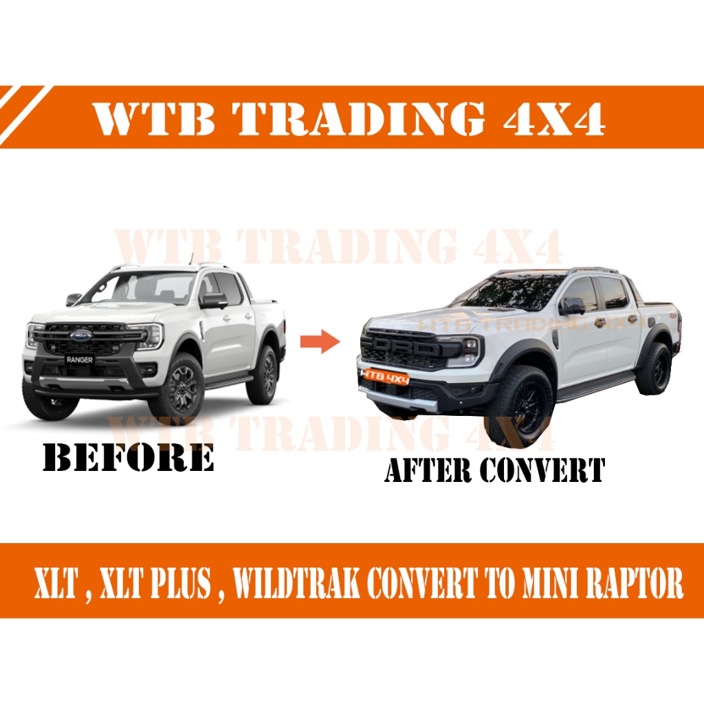 RANGER T9 XLT XLT+ PLUS WILDTRAK CONVERT TO NEW MINI RAPTOR V6 3.0 ...
