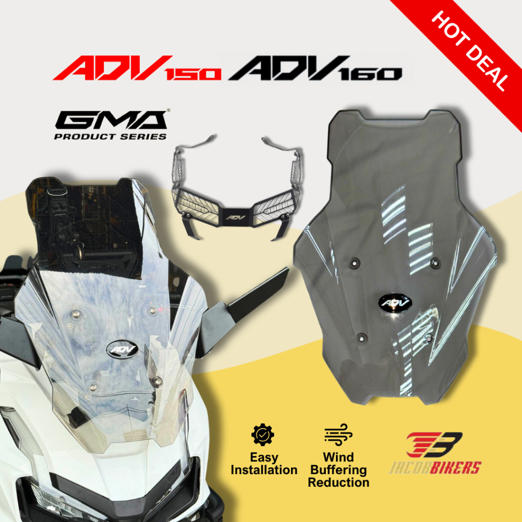 COMBO SET HONDA ADV 150 160 ADV150 ADV160 GMA WINDSHIELD SMOKE WITH ...
