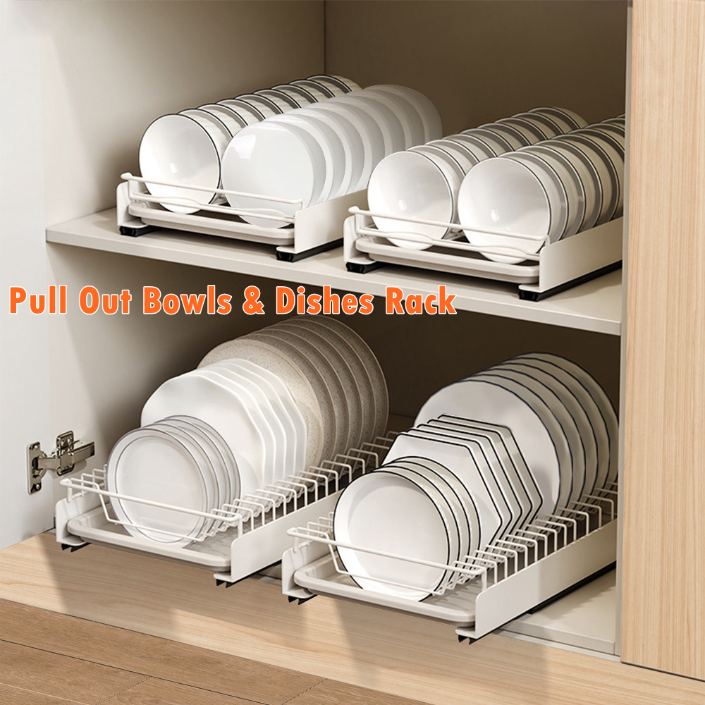 Smooth Sliding Kitchen Cabinet Rack Pull Out Dish Drying Drawer With ...