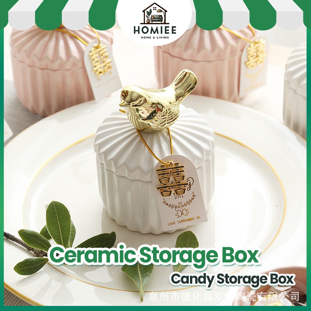 HOMIEE Nordic Ceramic Cute Cartoon Ceramic Candy Box Storage Bottle Jar ...