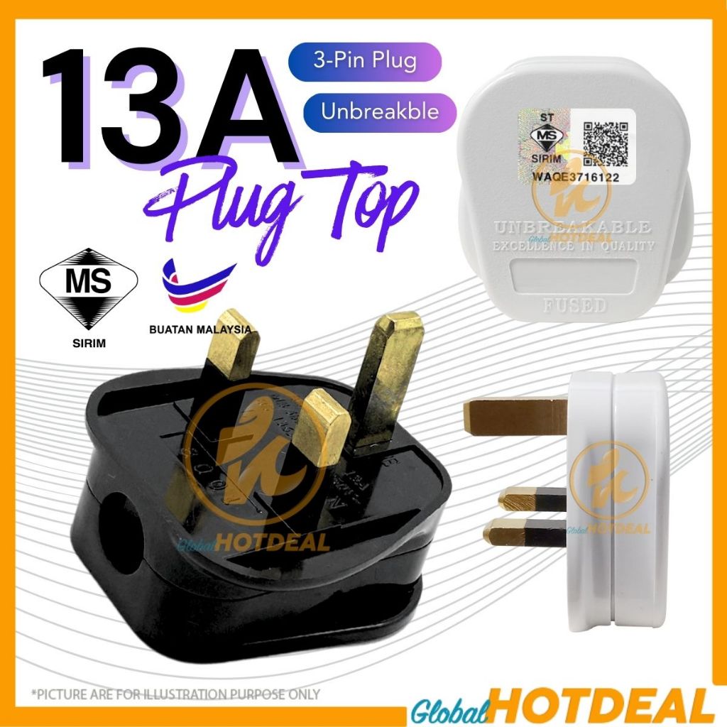 [SIRIM] 13A Plug Top Plug 3 Pin Plug Switch Water Heater Rice Cooker ...
