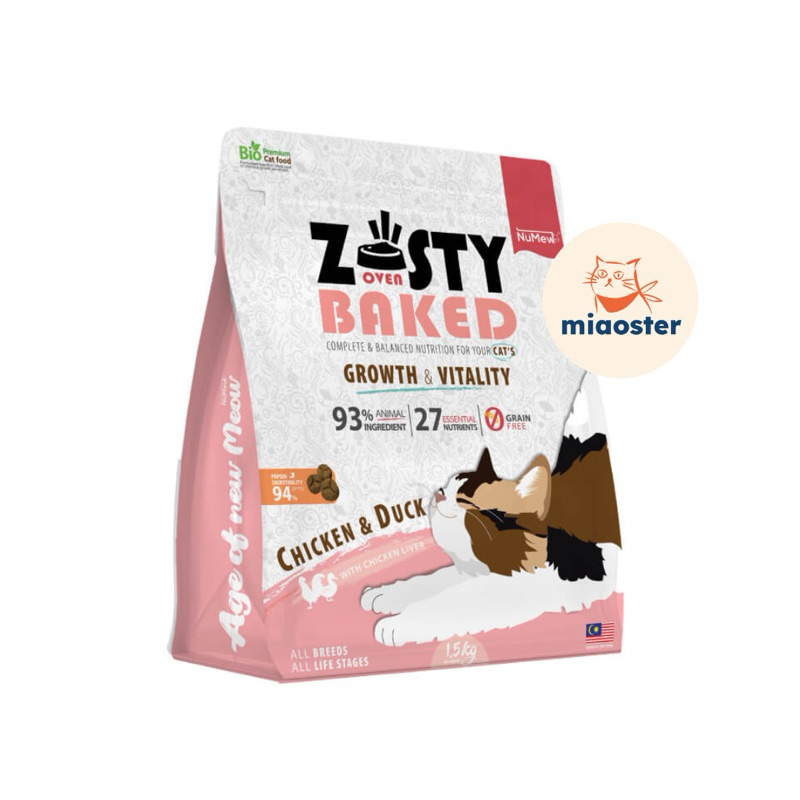 【猫咪烘焙粮】ZESTY Oven Baked Cat Food All Life Stages Chicken Duck (1.5kg ...