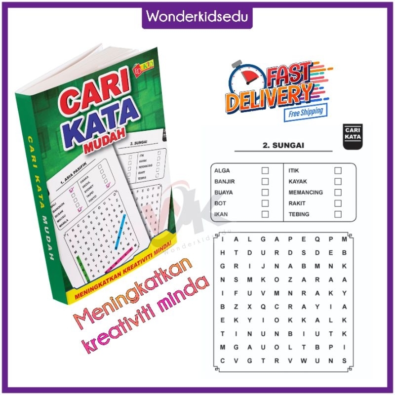 Cari Kata Mudah | Buku Cari Kata | Bahasa Malaysia | Silang Kata | Word ...