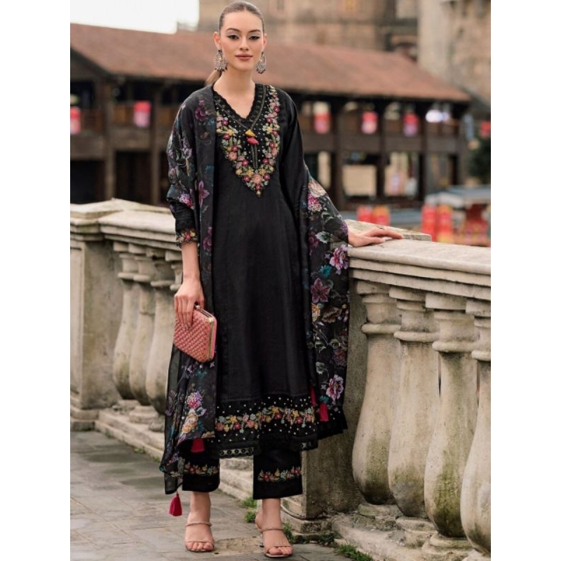 Premium Chanderi 3 pis suit Set* | Shopee Malaysia