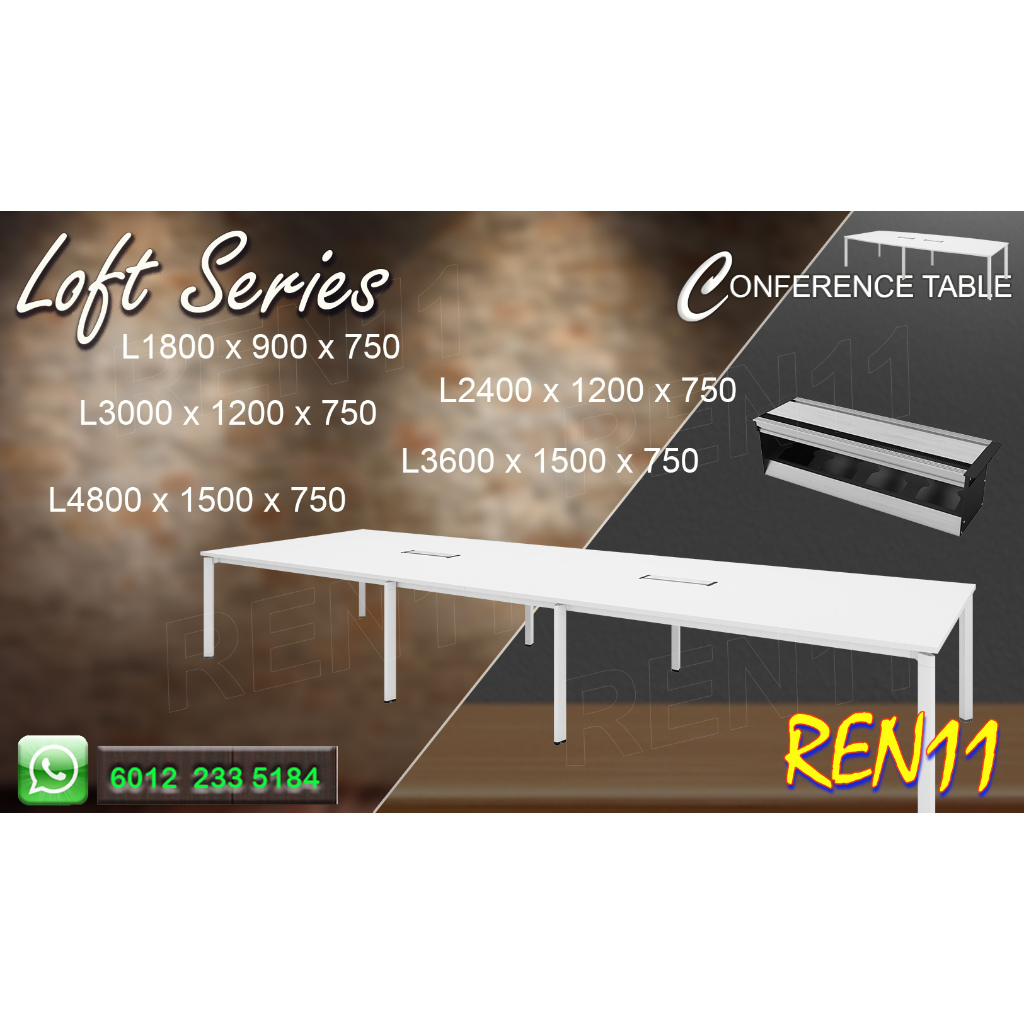 Rectangular Shape Meeting Table Conference Table - White color - Klang ...