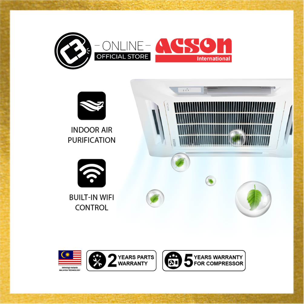 (KLANG VALLEY)Acson Ceiling Cassette Non Inverter (R32)1.0hp - 5.0hp ...