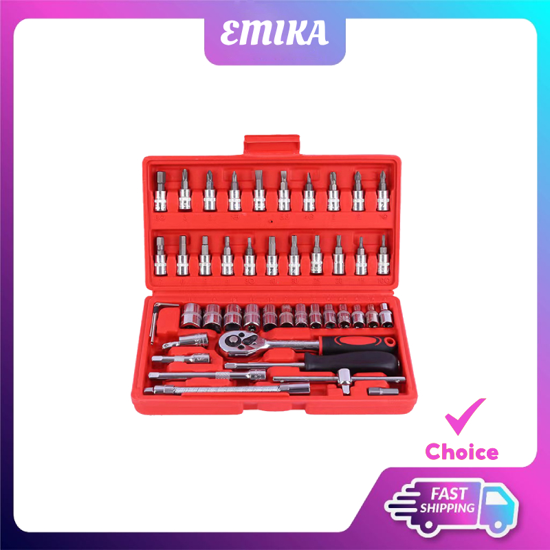 Emika Choice 12pcs Set Heavy Duty Ratchet Wrench Socket Spanner Tool ...