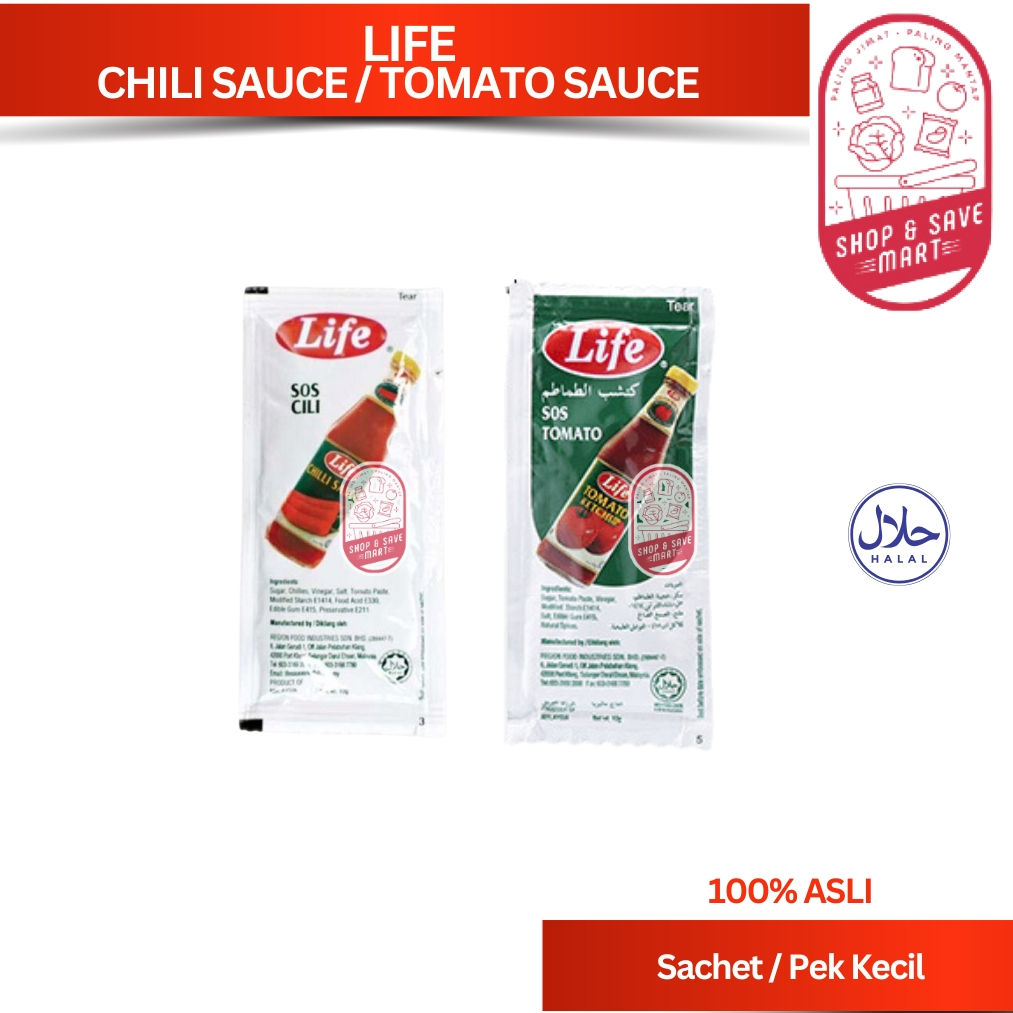 Life Chili Sauce Sachet Tomato Sauce Sachet, Sos Cili Paket Sos Ketchup ...