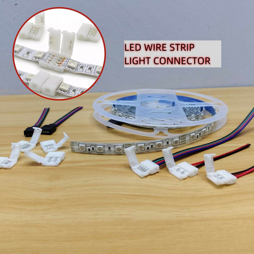 LED WIRE / CLIP STRIP LIGHT CONNECTOR / DIMMER CONTROLLER 2/4PIN 8/10MM ...