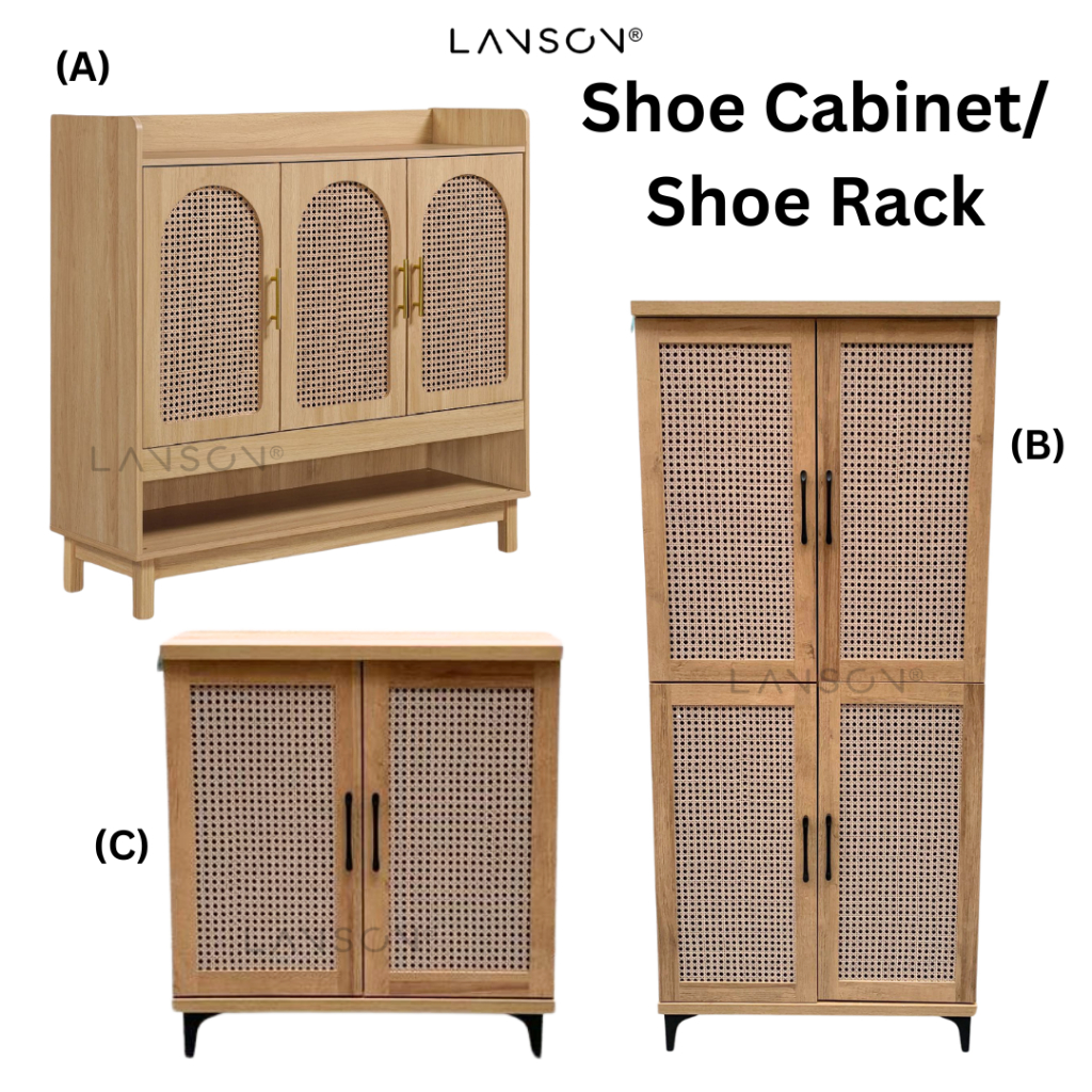 Shoe Rack Rattan Design Rak Kasut Pelbagai Guna Shoe Cabinet Shoe ...