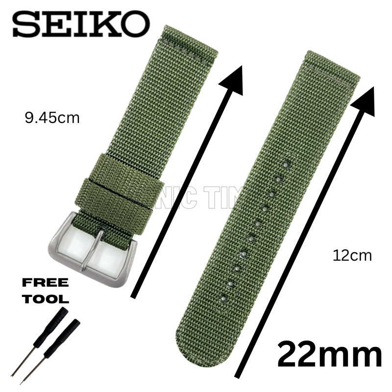 (Original) Seiko Green Nylon Strap Band Watch Model SNZG09 / 4A212JL ...