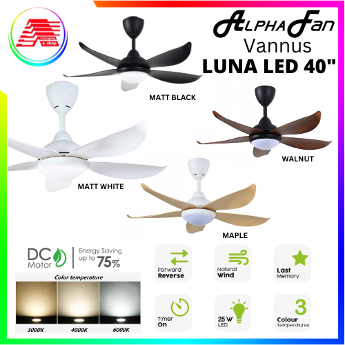 NEW ALPHA FAN Vannus Luna LED 5B 60/56/46/40/36 inches DC Remote ...
