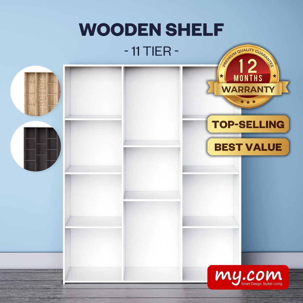 Rak Buku 11 Tingkat/11 Tier Bookshelf my-com/Utility Shelf/Home Furniture/Wood Shelf | Shopee ...