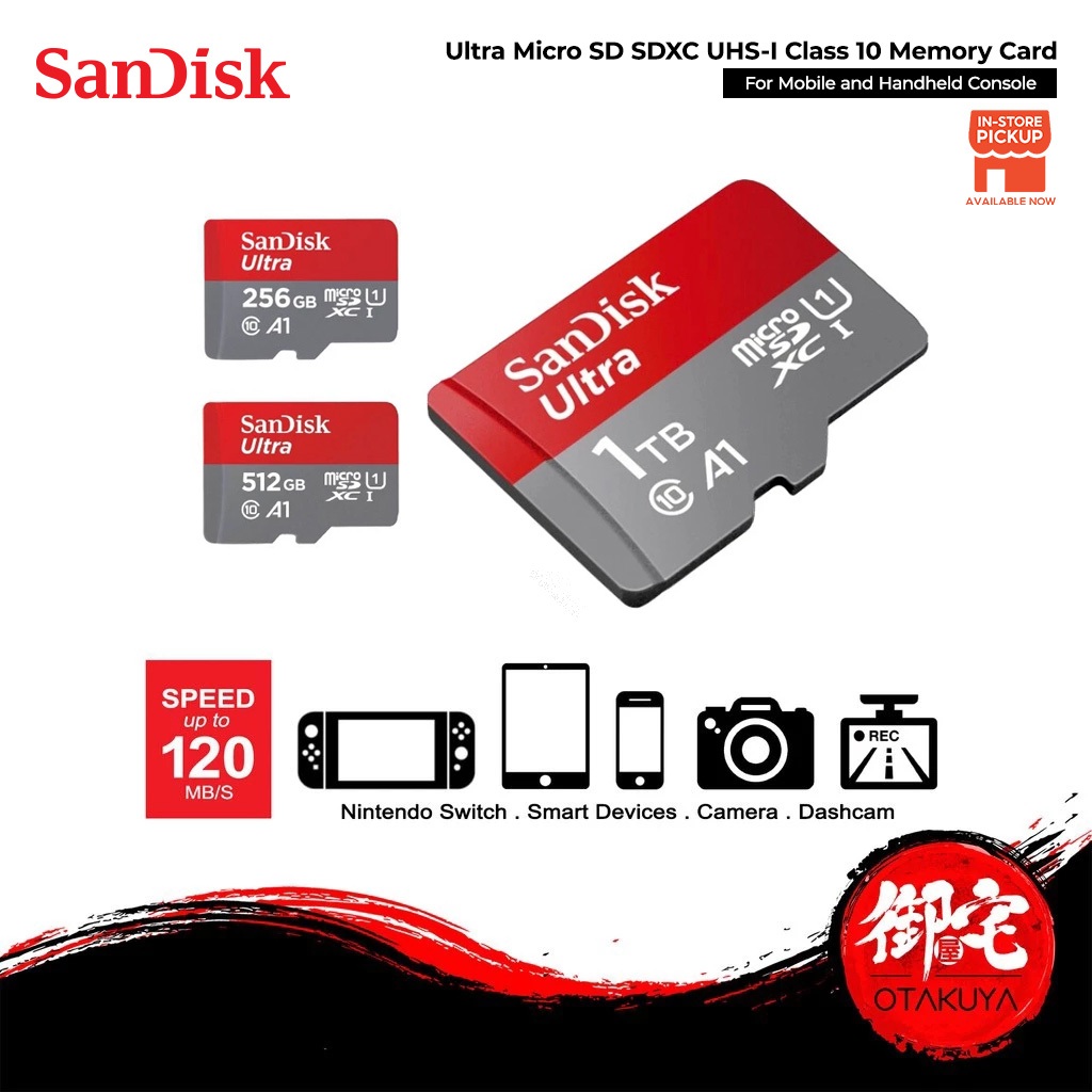 SanDisk Ultra A1 Micro SD SDXC UHS-I Class 10 Memory Card (512GB / 1TB ...