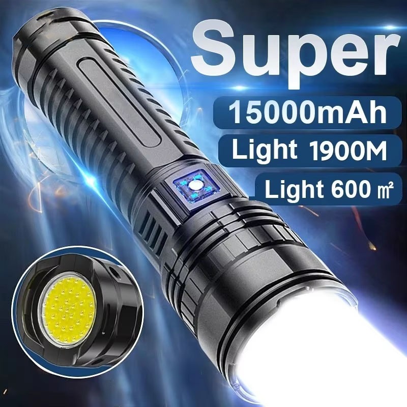 LED Tactical Flashlights Type-C Rechargeable Brightest with Side Light ...