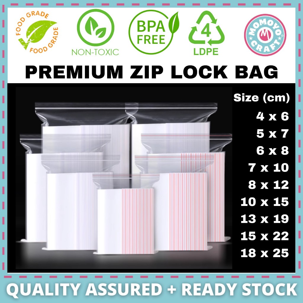 Momoyocraft Premium Zip Lock Plastic Bag Plastik Transparent Zipper Bag ...