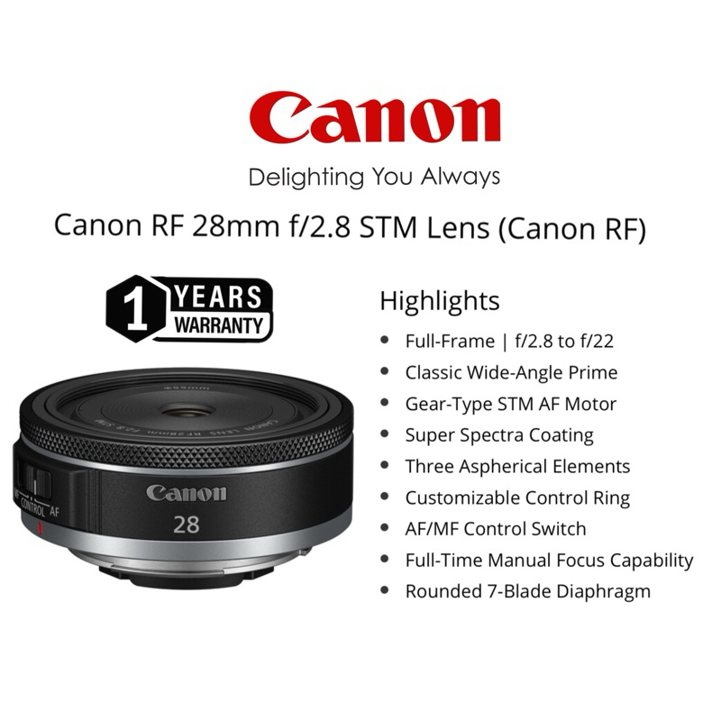 CANON RF 28MM F/2.8 STM LENS CANON RF ORIGINAL (1 YEARS WARRANTY) CANON ...