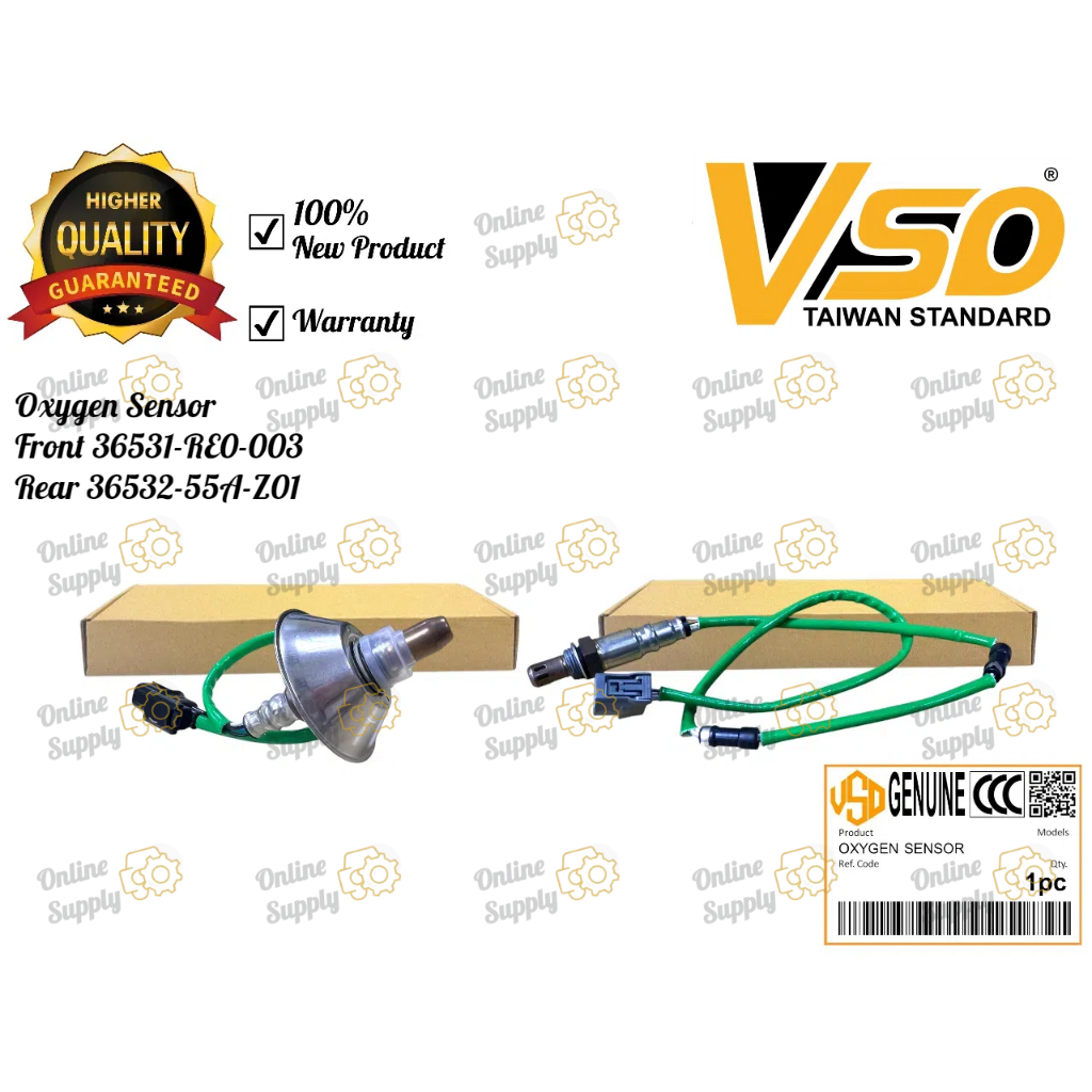 (Jaminan) Honda City 1.5 T9A / Jazz 1.5 Front 36531-RE0-003&Rear 36532-55A-Z01 Oxygen Sensor ...