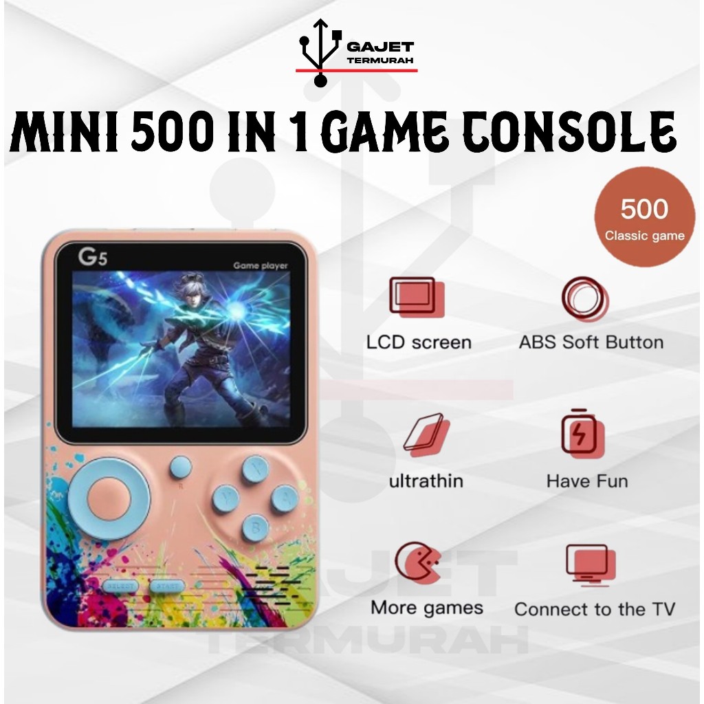 Mini 500 Game in 1 Game Console (1 Player) Retro FC Handheld Gameboy ...