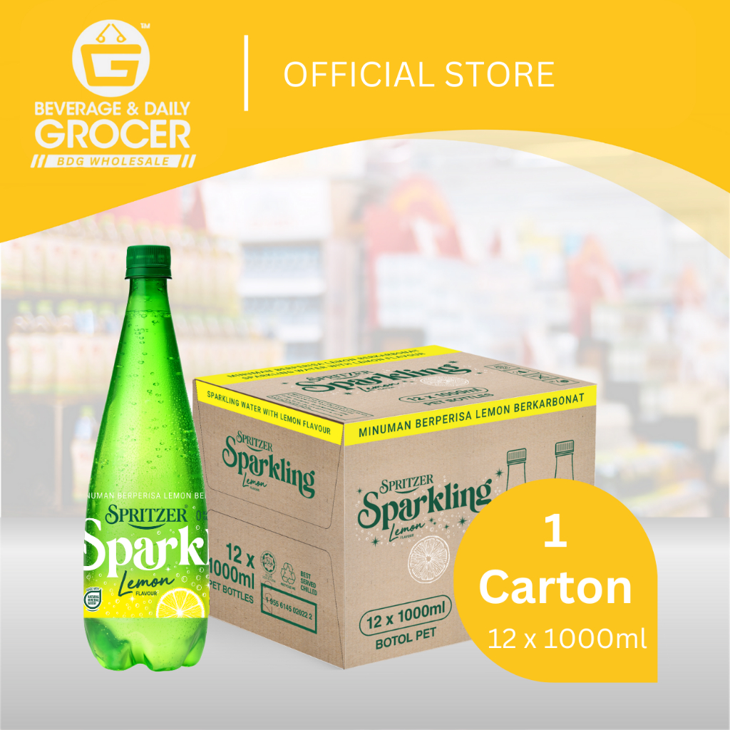 Spritzer Sparkling Mineral Water-Lemon 12 x 1000ml | Shopee Malaysia