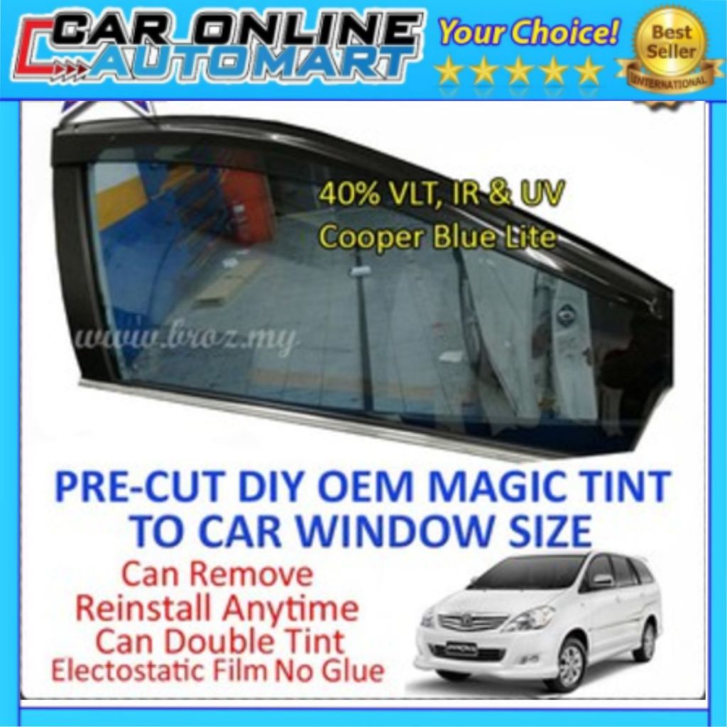 Toyota Innova 2002-2014 50% black (7 window) Magic Tinted Solar Window ...