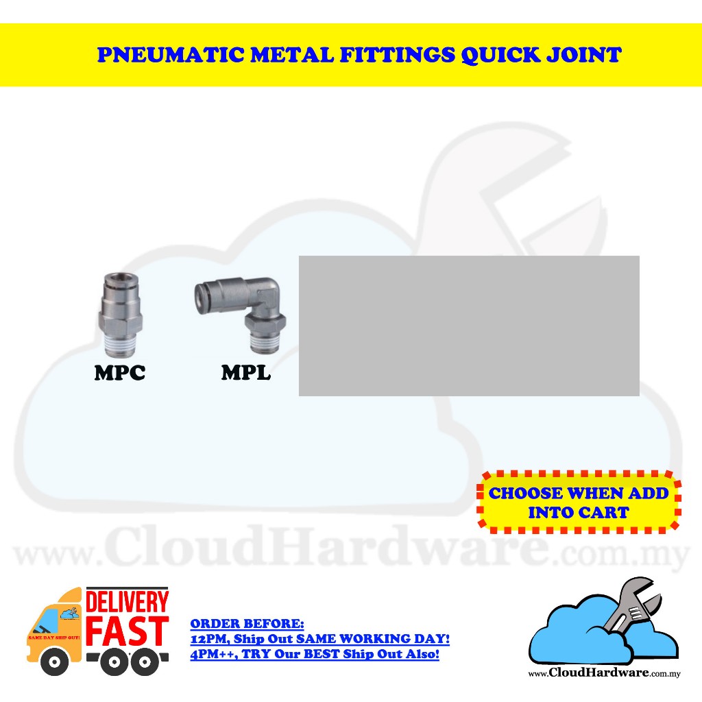 PNEUMATIC METAL FITTINGS QUICK JOINT MPC MPL | Shopee Malaysia