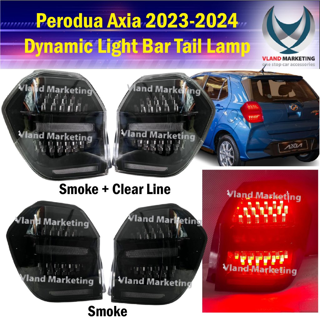 Perodua Axia 2023 - 2024 Dynamic Tail Lamp With Running Signal - Clear ...