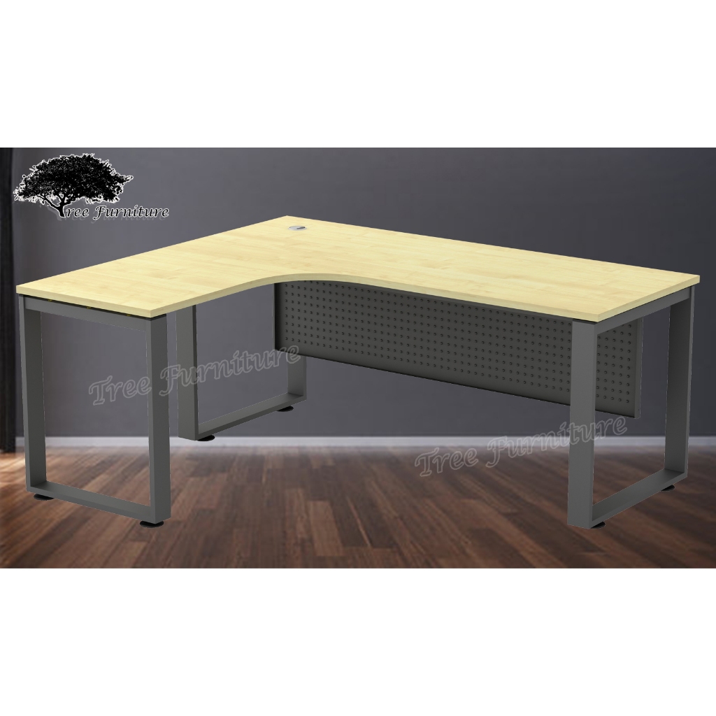 Superior Compact Table - L-Shape Office Table with Metal Front Panel ...