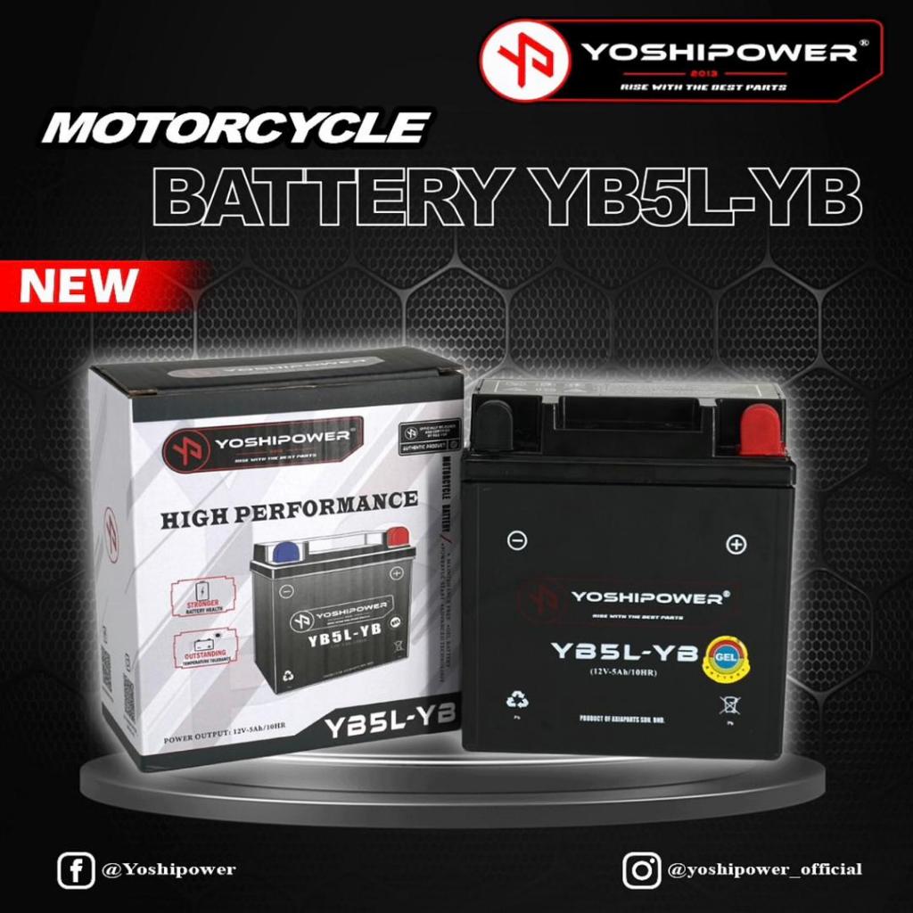 YB5L BATTERY GEL YB5 12V-5Ah EX5-E WAVE100-E SRL110 LC V1 EGO KRISS100 ...