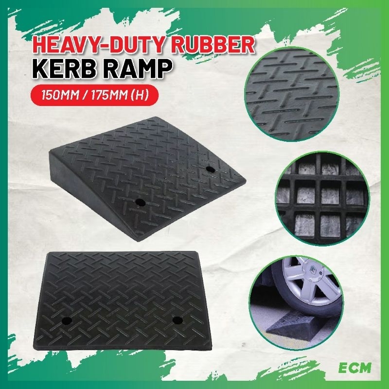 HEAVY-DUTY RUBBER KERB RAMP (130MM HEIGHT) BLACK COLOR | Shopee Malaysia