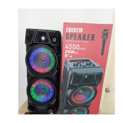 ZQS-8210 BTS Wireless Bluetooth Portable Speaker / Super Bass / Wireless Microphone / LED Light ...