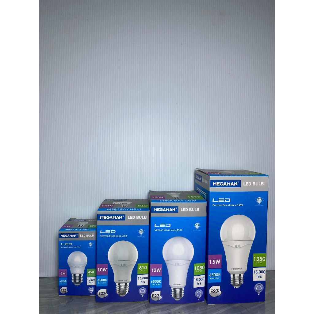 MEGAMAN LED BULB E27 DAYLIGHT 5W / 10W / 12W /15W | Shopee Malaysia