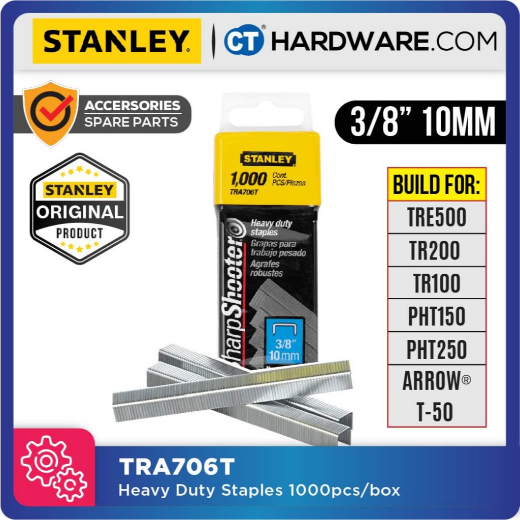 STANLEY TRA706T HEAVY DUTY STAPLES ( 3/8 INCH/10MM / 1000 PCS PER PACK ...
