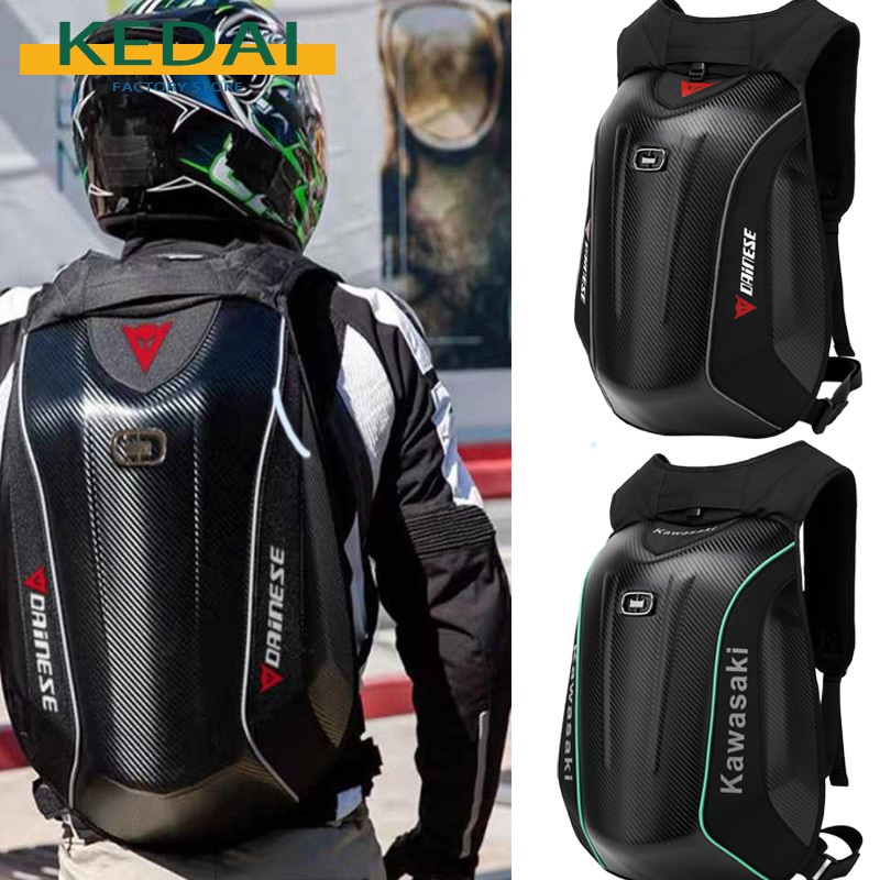 🔥Large capacity rider carbon fiber patterned motorcycle riding backpack ...