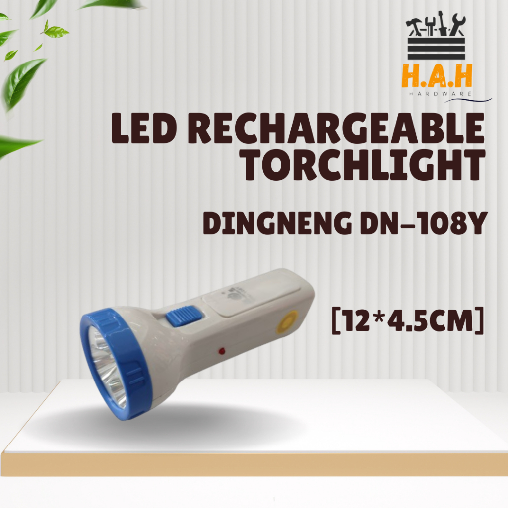 DINGNENG DN-108Y LED SUPER CAPACITY TORCHLIGHT RECHARGEABLE FLASHLIGHT ...