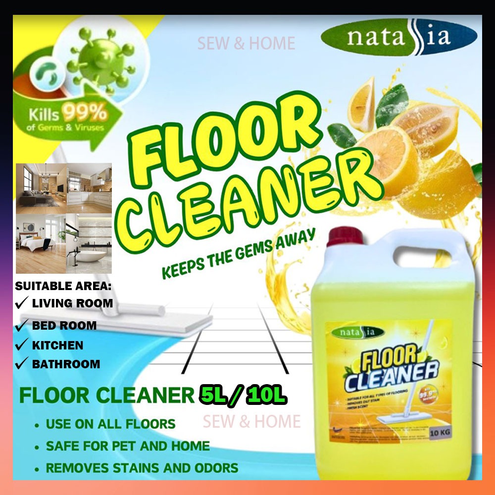 5L/10L Natasia Multi Purpose Floor Cleaner Eliminates 99.9% Bacteria ...