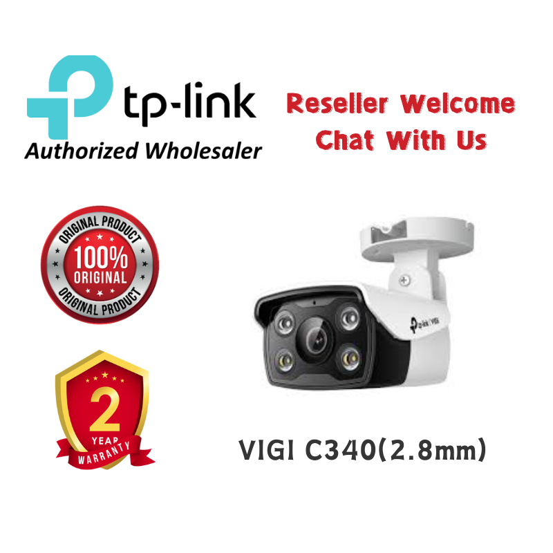 tplink TP-Link VIGI C340 4MP Outdoor Full-Color Bullet Network Camera ...