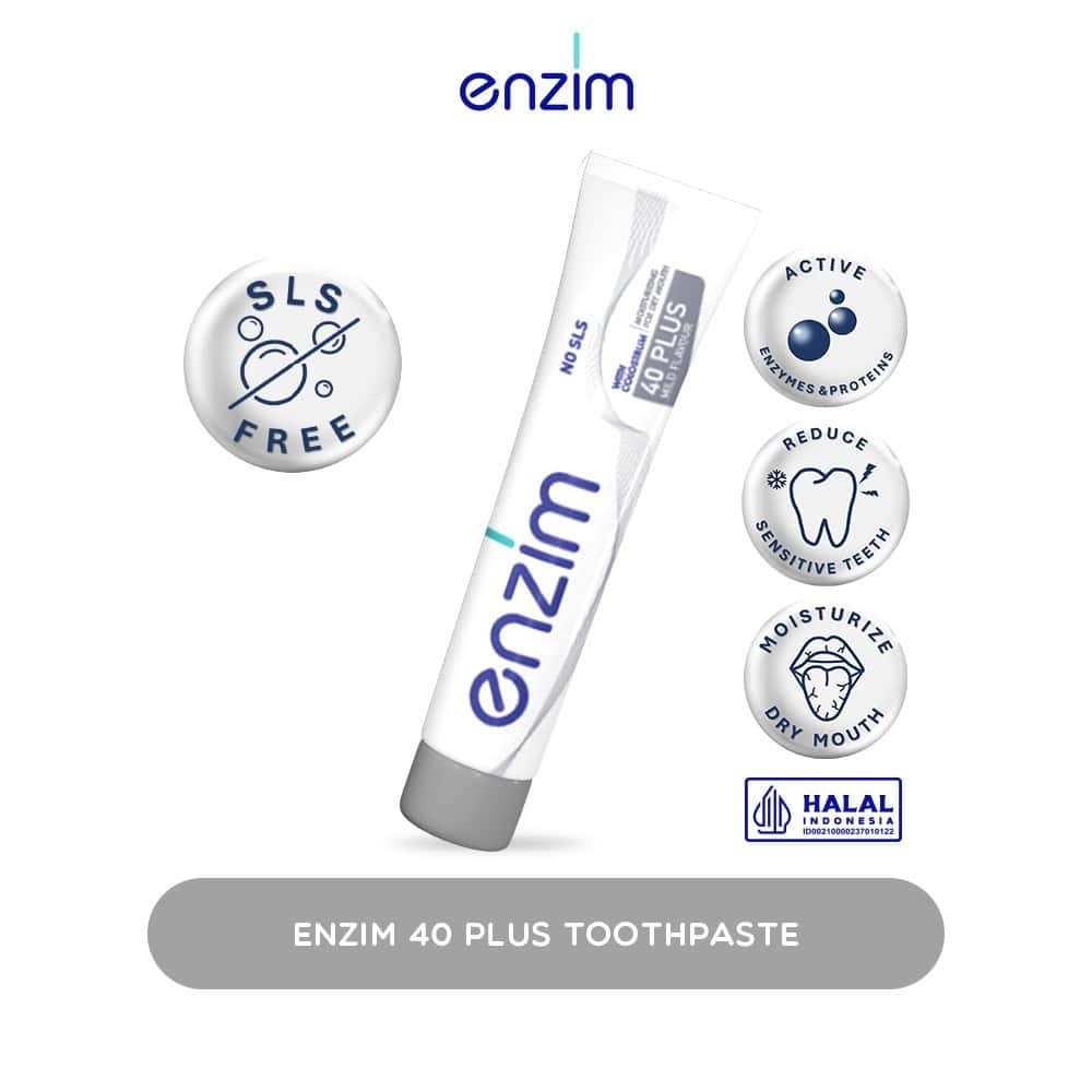 Enzim 40 Plus NoSLS Toothpaste with Enzymes 100g for Adult | Shopee ...