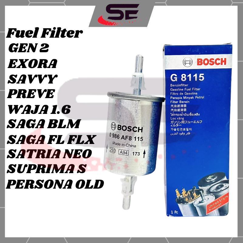BOSCH Petrol Filter Saga VVT BLM FL FLX Waja 1.6 MMC Campro Persona ...