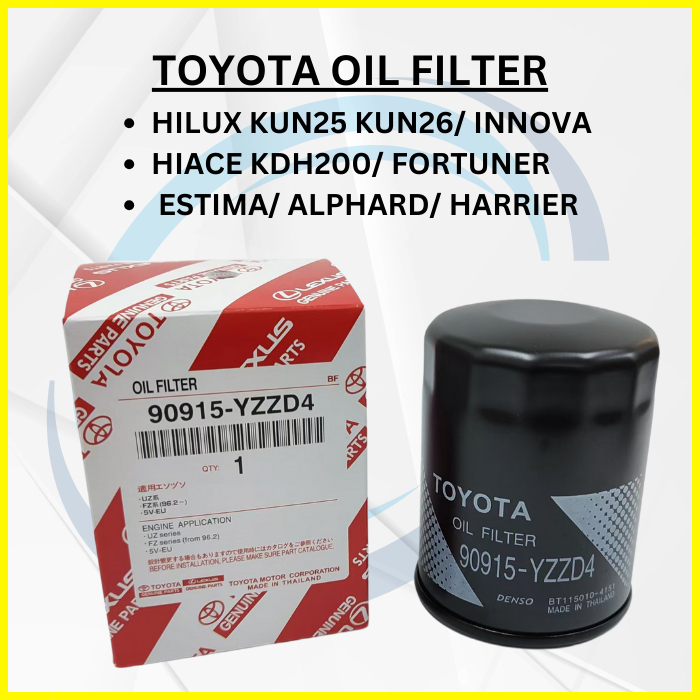 90915-YZZD4 OIL FILTER - TOYOTA HILUX KUN25 KUN26/ INNOVA/ HIACE ...