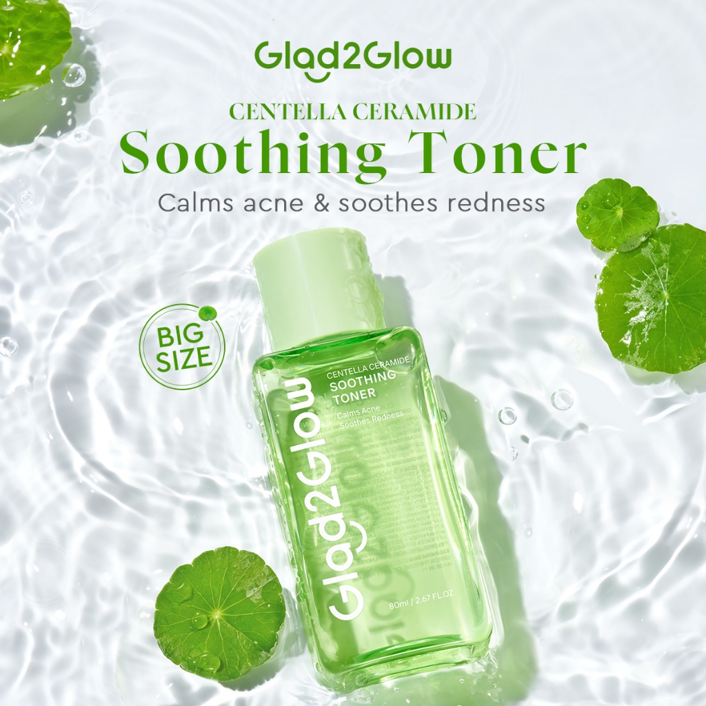 Glad2Glow Centella Ceramide Soothing Toner (80ml) Skincare hydrating ...
